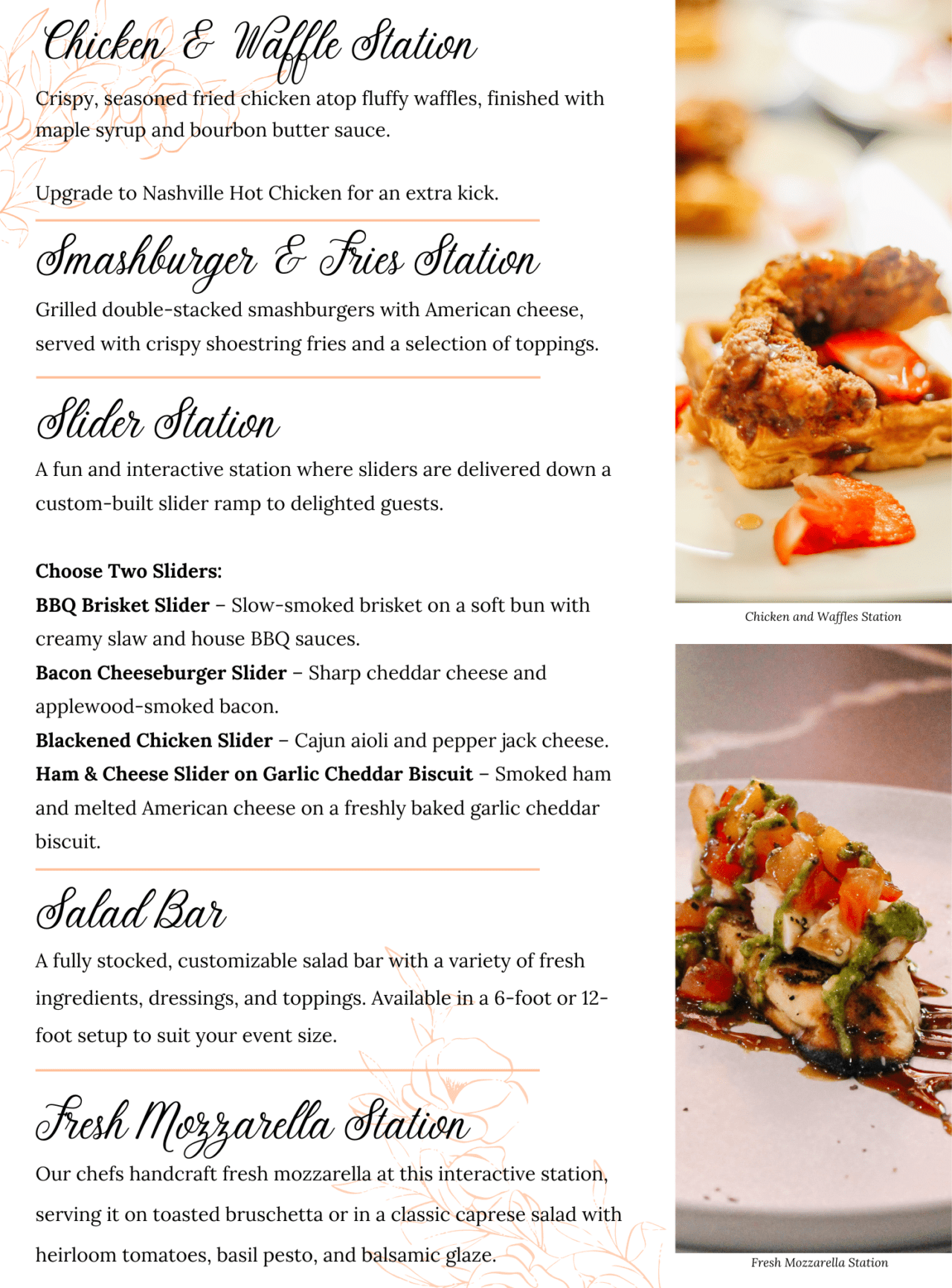 Action Station Menu | Best Catering in Arkansas