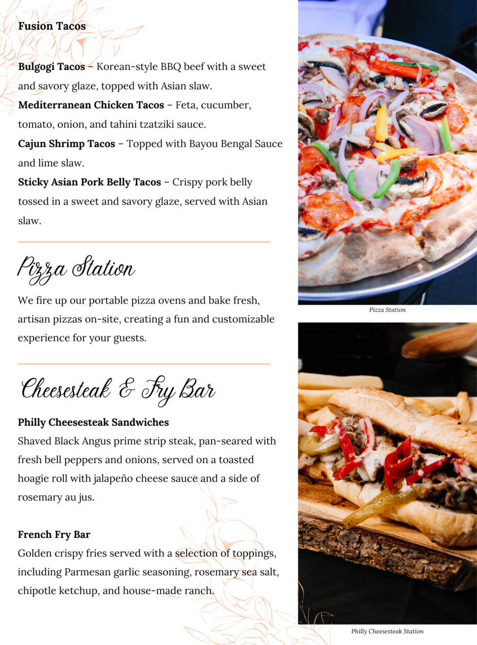 Action Station Menu | Best Catering in Arkansas