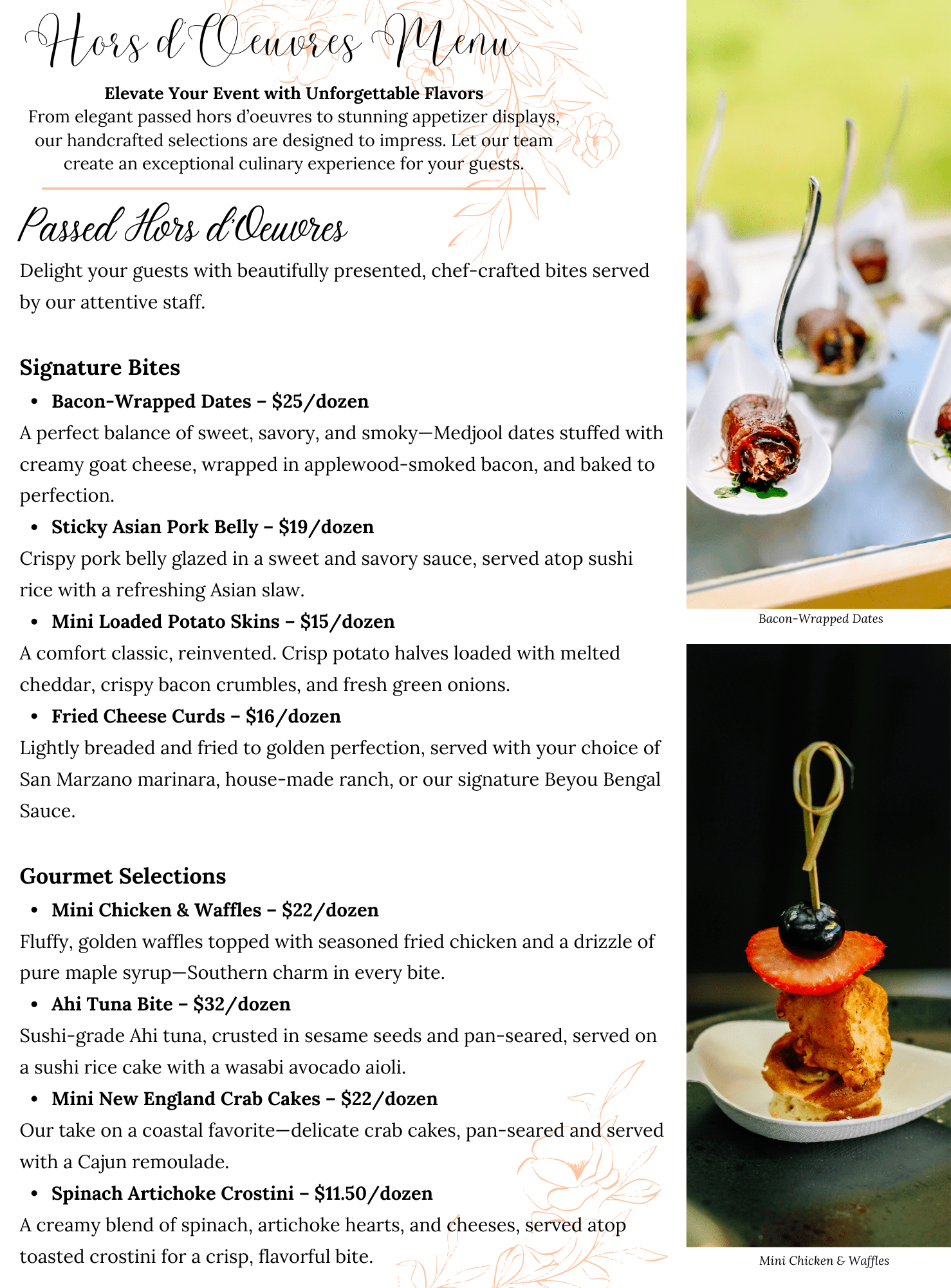 Hors d'Oeuvres Catering Menu | Appetizer Catering