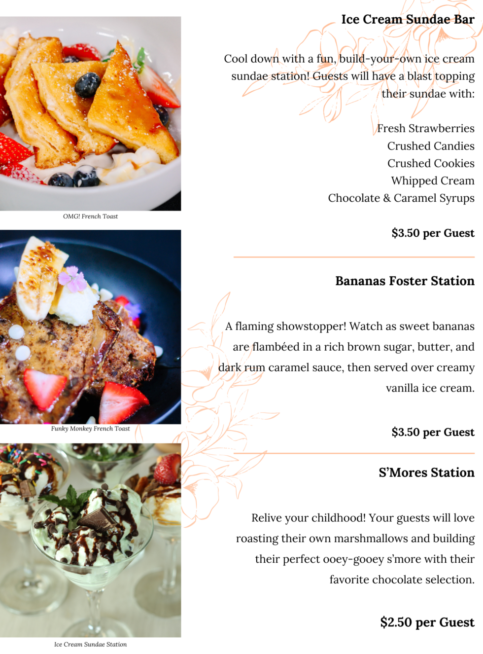 Late Night Snack Menu | Wedding Catering