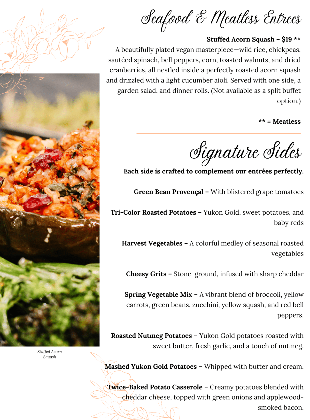 Wedding Menu | Premier Wedding Catering